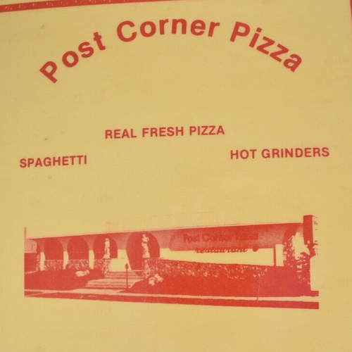 1981 Post Corner Pizza Restaurant Menu Darien Connecticut Clearwater ...