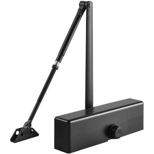 Compact Hydraulic Door Closer 330lb Capacity Variable Adjustment Black ...