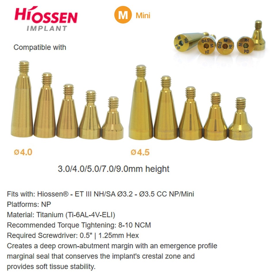 5Pcs US Dental Healing abutment Cap compatible with Osstem TS Mini ...