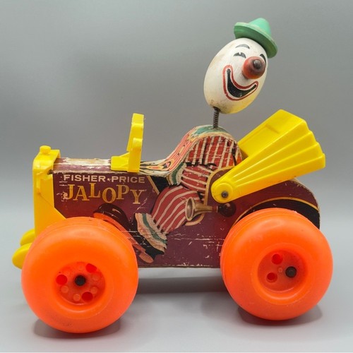 Vintage Fisher-Price Jalopy Clown Pull Toy – 1960s – Shows Wear | eBay