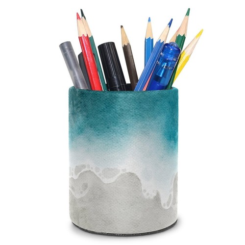 Decorative Pen Holder Stand for Desk Accessories, PU Leather Waterproof ...