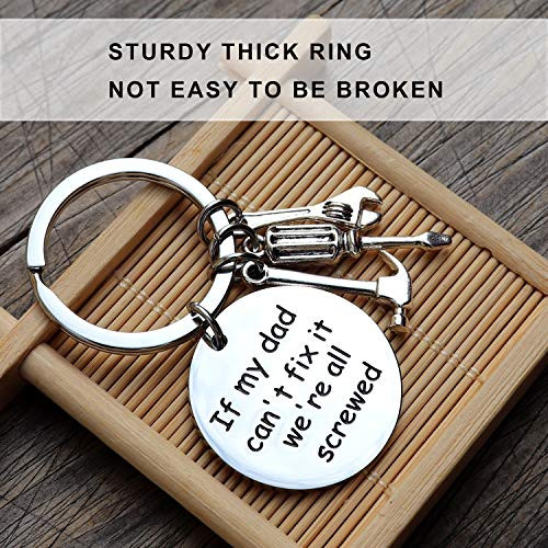 Dad Papa Funny Keychain Gift for Fathers Day, If My Dad Can't Fix It We ...
