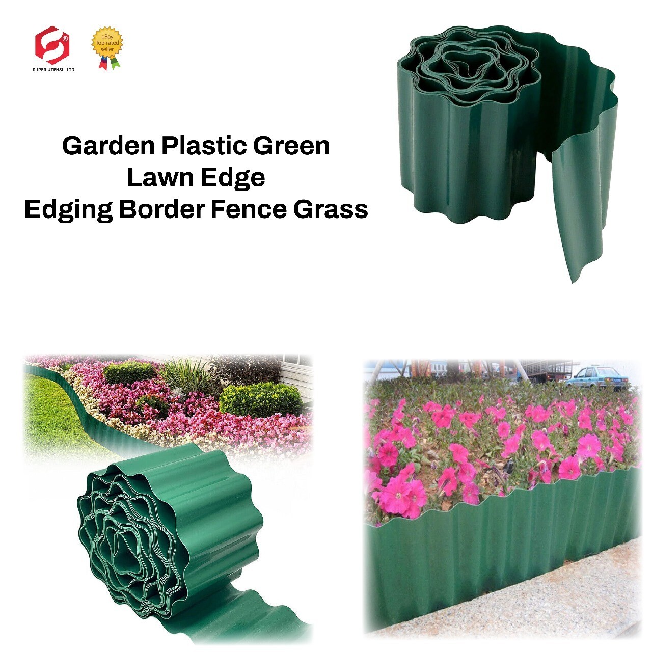 Garden LAWN EDGING Wall, Driveway ROLL PATH,BORDER, Fence SEPERATOR ...
