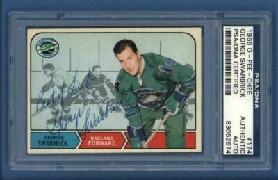 1968-69 OPC #174 GEORGE SWARBRICK (rc) PSA/DNA Certified Oakland Seals ...