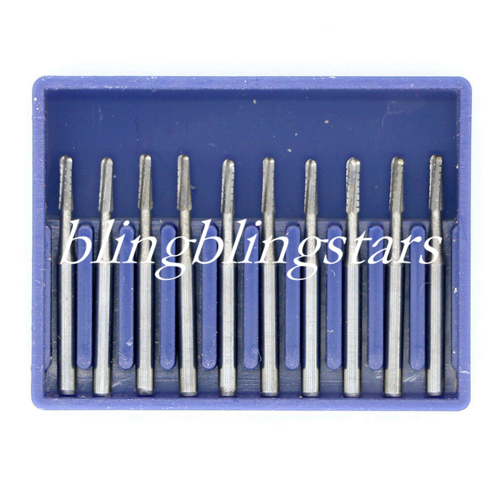 10 Pcs Dental Carbide Tungsten Bur Steel Drill For High Speed Handpiece ...