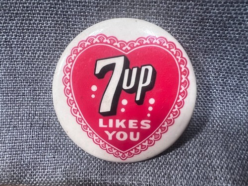 Vintage Original 7up Likes You Pinback Button Antique Advertising Soda ...