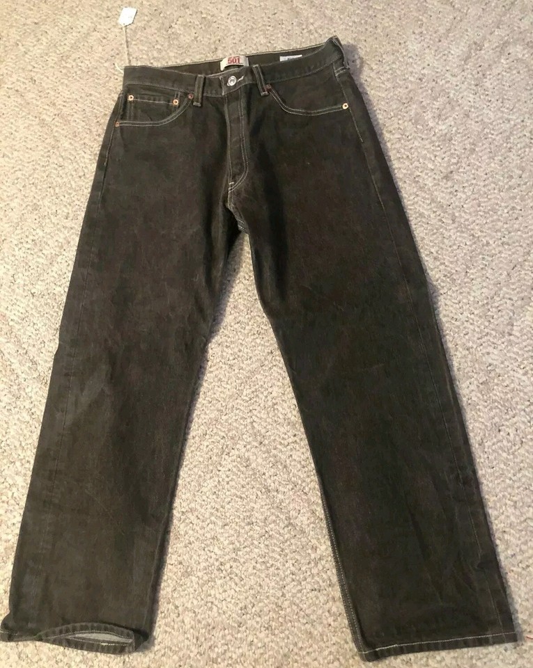 Levis 501 Buttonfly Jeans Gray 34 x 30 Men's Button Fly Red Tab 3575 | eBay