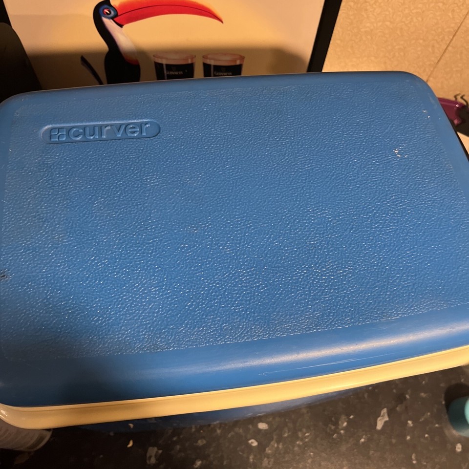 Curved Blue Retro Vintage Cool Box | eBay