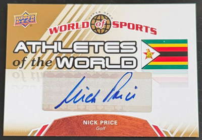 2010 Nick Price Upper Deck World Of Sports Athletes Autograph Auto AW ...