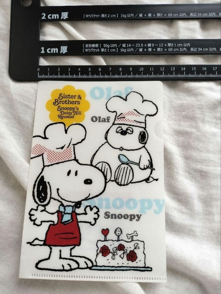 Rare Snoopy Olaf Chef Design Clear File | eBay