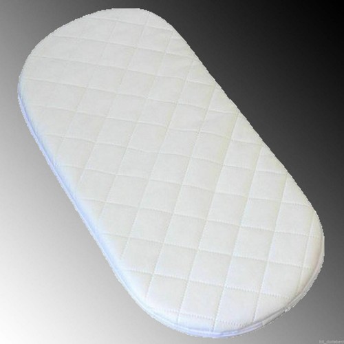 Quilted MOSES BASKET / PRAM MATTRESS Soft Breathable Oval Shaped All UK ...