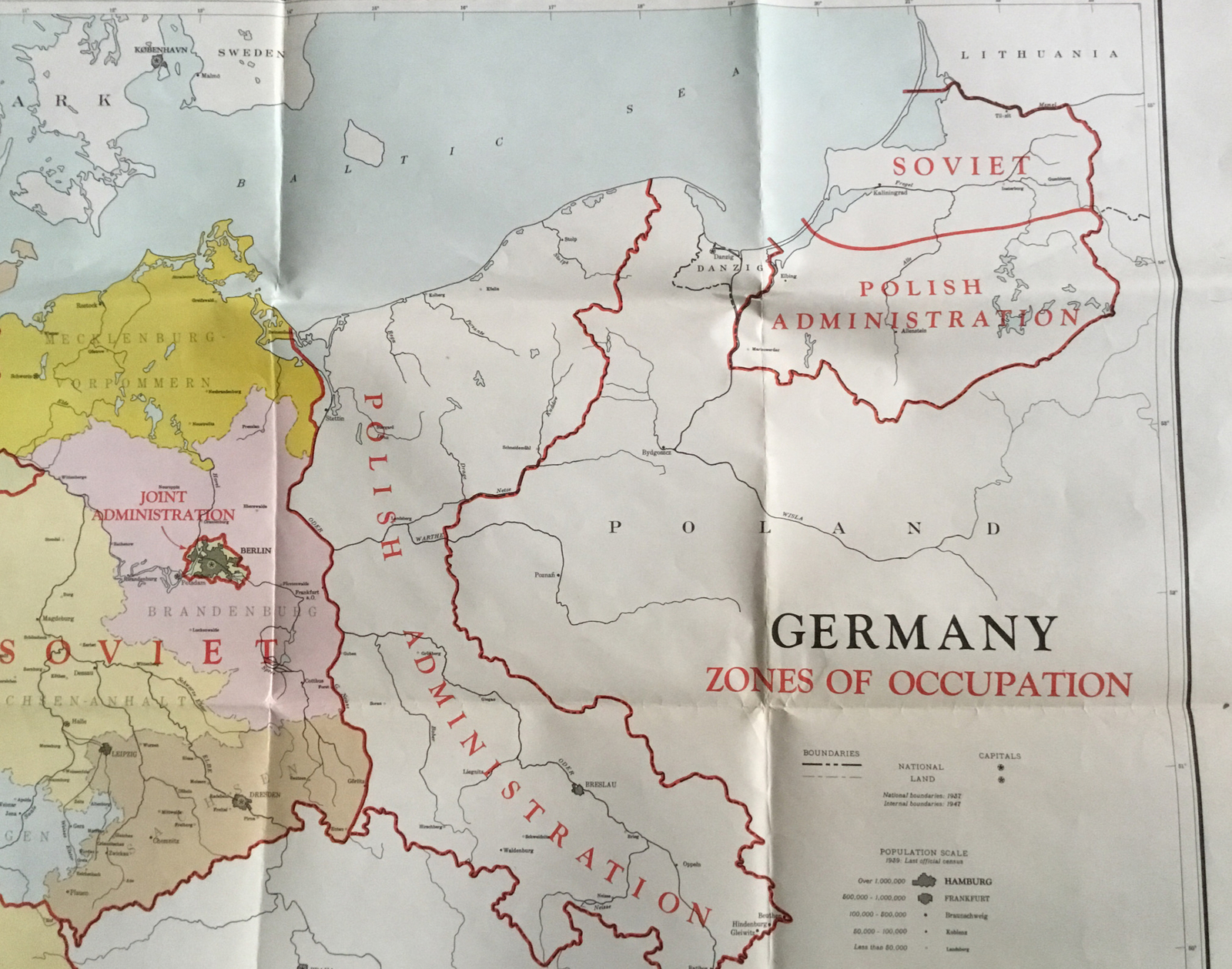 WW2 Map Of Germany Zones Of Occupation 1947 Armed Forces Map WWII | eBay