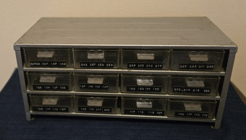 Vintage 12 Drawer Akro Mils Grey Metal Part Storage Cabinet Organizer ...