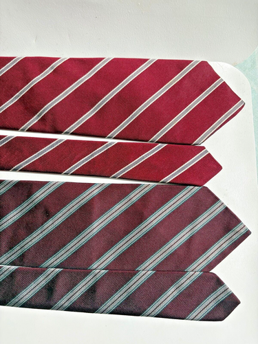 2- All Silk Striped Ties Jos A Bank Clothiers Hand Sewn Burgundy 56 ...