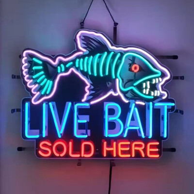 Live Bait Sold Here Neon Sign Shop Restaurant Store Wall Decor Artwork24x20 | eBay