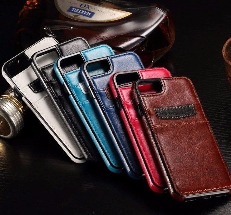 for iPhone 7 or 7+ PLUS - PU Leather Credit Cards Slot Holder Wallet ...