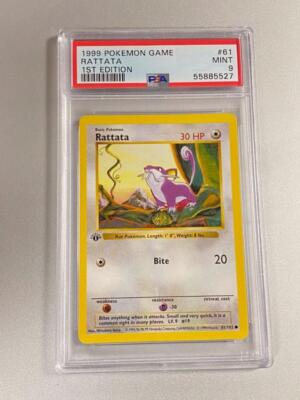 1999 POKEMON 1ST EDITION SHADOWLESS RATTATA #61 PSA 9 MINT. | eBay