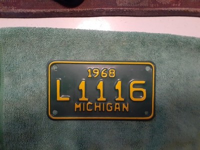 Vintage 1968 Michigan Motorcycle License Plate Harley/Triumph/BSA ...