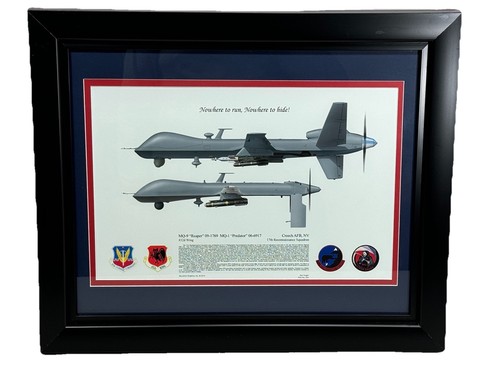 Creech AFB MQ-9 Reaper MQ-1 Predator 432nd Wing 17th Squadron Framed ...