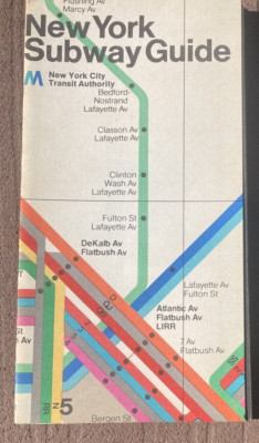 1972 New York Subway Map MINT Massimo Vignelli Museum of Modern Art 2nd ...