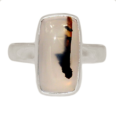 Natural Montana Agate From The Yellowstone River 925 Silver Ring s.6 ...