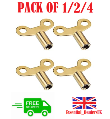 1/2/4 Radiator Plumbing Bleed Bleeding Keys Solid Brass for Venting Air ...