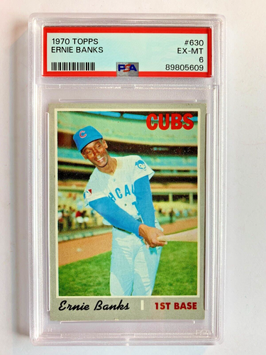 1970 Topps ERNIE BANKS, Chicago Cubs PSA 6 = EX/MT, card #630 | eBay