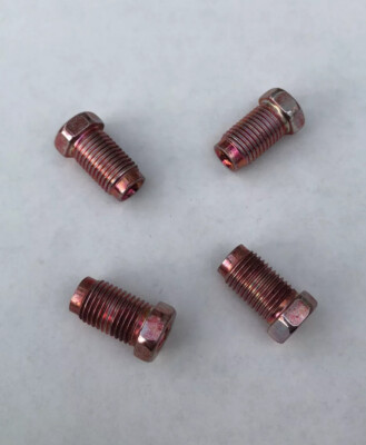 3/16" Brake Line Bubble Flare Tube Nut 3/8-24 US/British Red Zinc 4pc ...