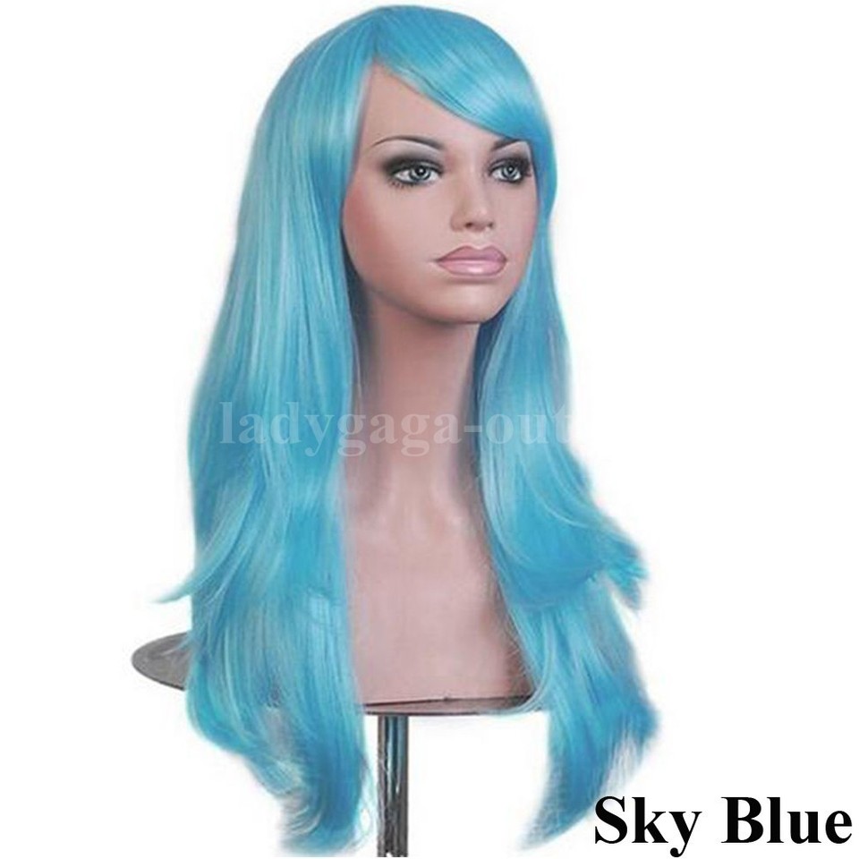 Fashion Cosplay Hair Wig Women Long Straight Curly Party Anime Costume ...