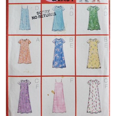 Vintage 90s Butterick Pattern 5963 Uncut Girls Dress Loose A Line Sz 12 ...