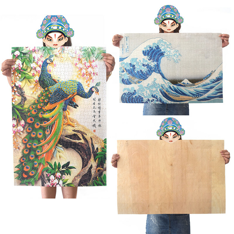 Wooden Jigsaw Puzzles 500 PCS Peking Opera Cartoon Chinese Culture Kid ...