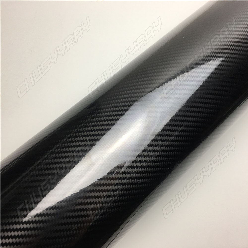12x60 inch Car Interior Panel Black Carbon Fiber Vinyl Wrap DIY Sticker ...