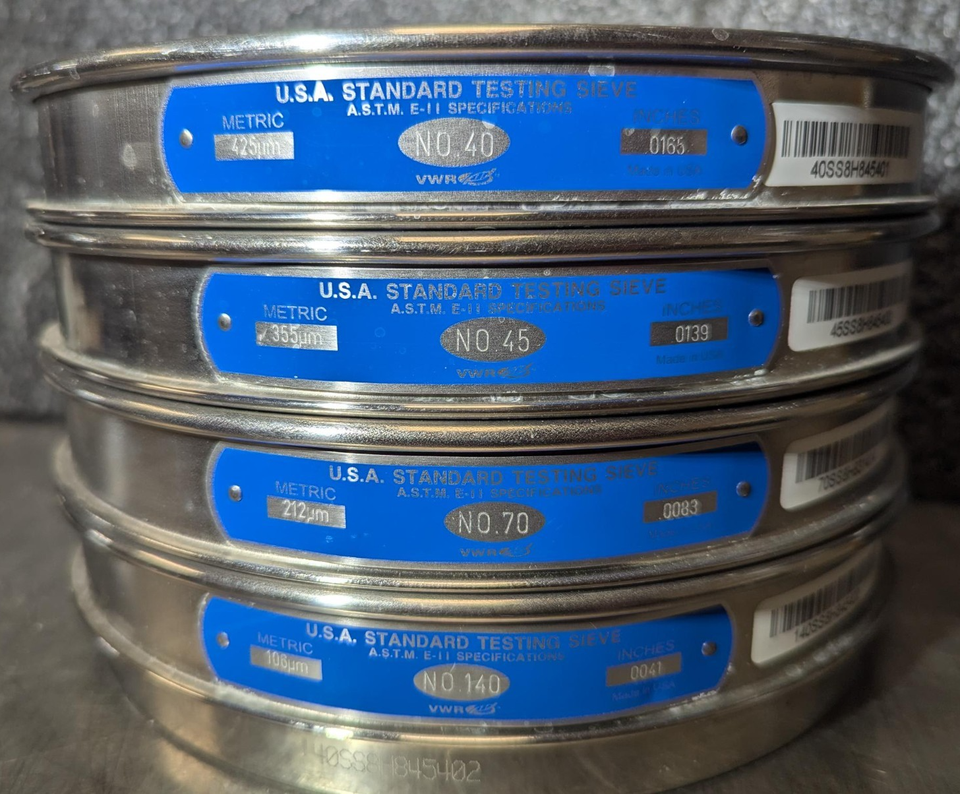 8" USA Standard Testing Sieve Stainless Steel, Size No. 140,70,45,40 | eBay