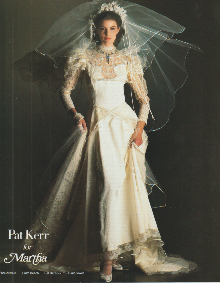 Pat Kerr for Martha Print Ad Advertisement 9"x11" Sexy Hot Bride Long ...