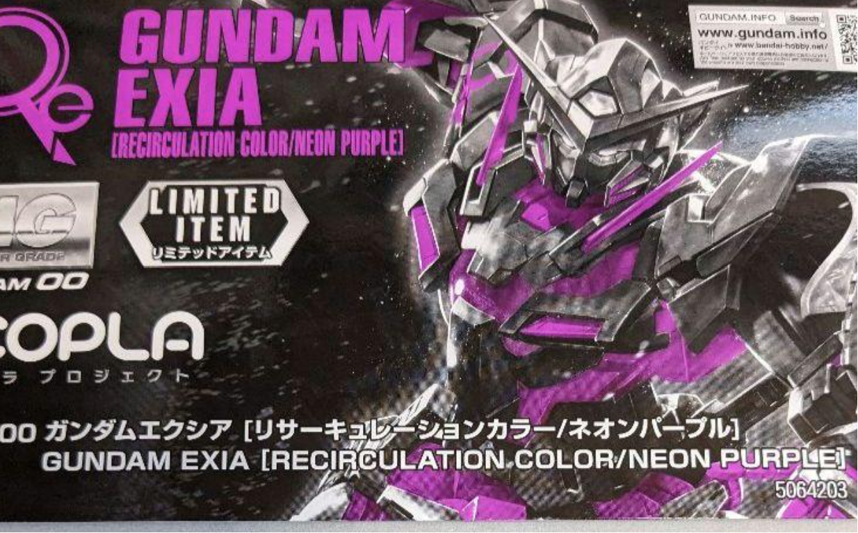 MG 1/100 Gundam Exia Recirculation Color Neon Purple ECOPLA BANDAI ...