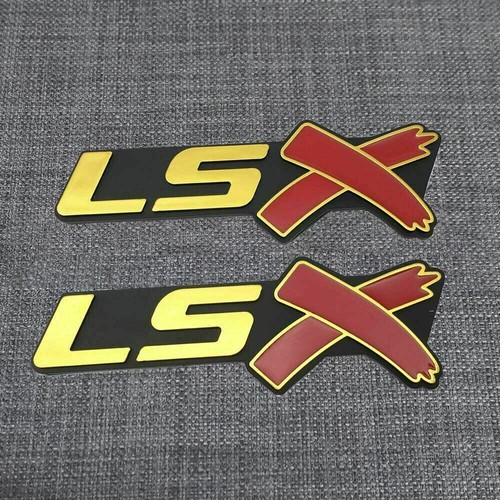 For LSX LS X Emblem Golden Red 3D Badge Decal New -2Pc | eBay