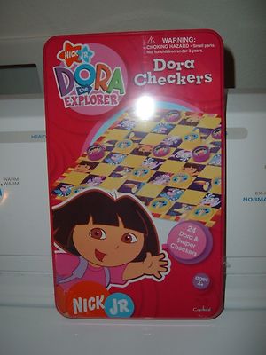 New Sealed Dora Explorer & Friends Checkers Game Metal Tin Nick Jr Ages ...