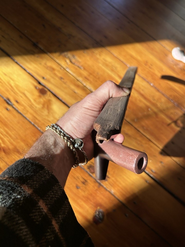 Authentic Native American Catlinite Peace Pipe Human Effigy Artifact | eBay