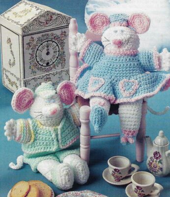 MARVIN & MANDY MICE STUFF ANIMALS TOY DIGEST SIZE CROCHET PATTERN ...