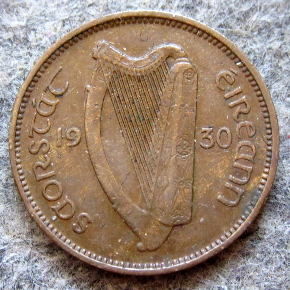 IRELAND Free State 1930 FEOIRLING - FARTHING, WOODCOCK BIRD & GAELIC ...