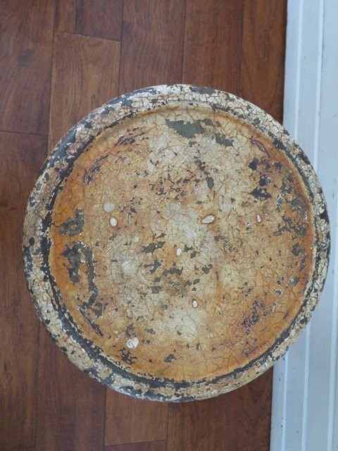 THE BEST Old METAL BENCH STOOL PEDESTAL RISER Chippy Weathered WHITE | eBay