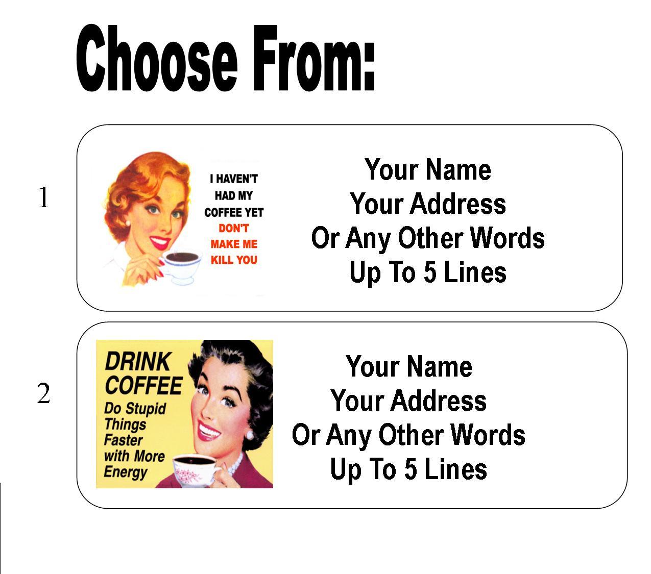 30 Coffee Retro Humor Personalized Address Labels | eBay