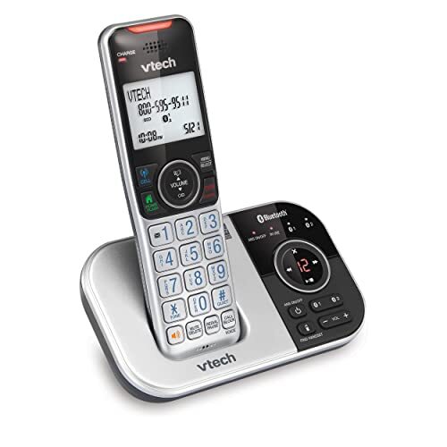 VTech DECT 6.0 Cordless Phone Answering System Bluetooth Call Block 1 ...