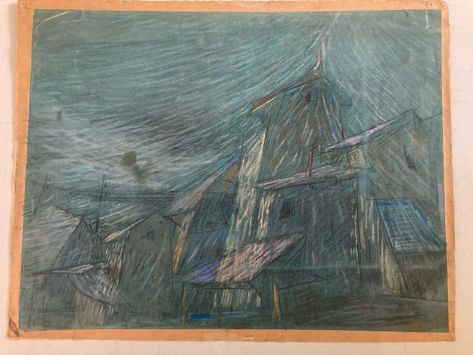 Beautiful Drawing Antique 1948 Farm Peney Swiss Geneve Frédéric ...