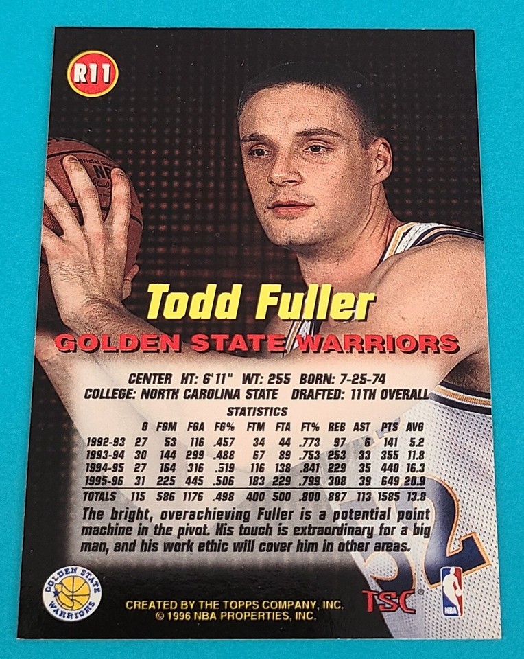 1996-97 Stadium Club Rookies RC #R11 Todd Fuller BASKETBALL Card M6 | eBay