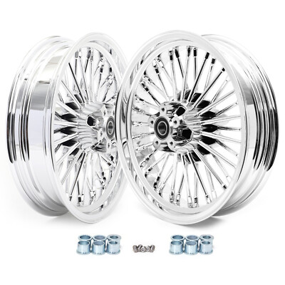 16x3.5 Fat Spoke Wheels Rims Set for Harley Softail Heritage Fatboy ...