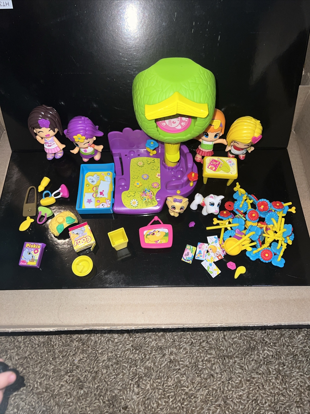 PinyPon Doll Figures Famosa Lot of 4 Dolls Accessories Dog Cat Flowers ...