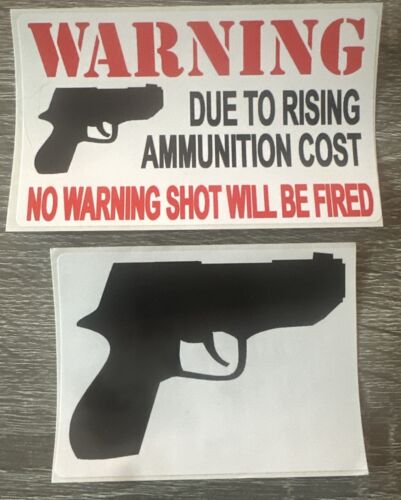 Warning Anti Crime Gun Theft Sticker Stickers Decal 3x4.5 “ Free Gift ...