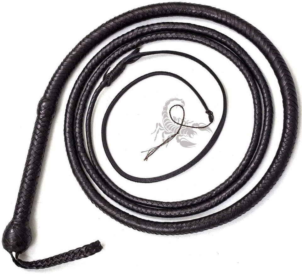 Handmade Bull Whip 10 Feet 16 Strands Real Cowhide Leather Equestrian ...