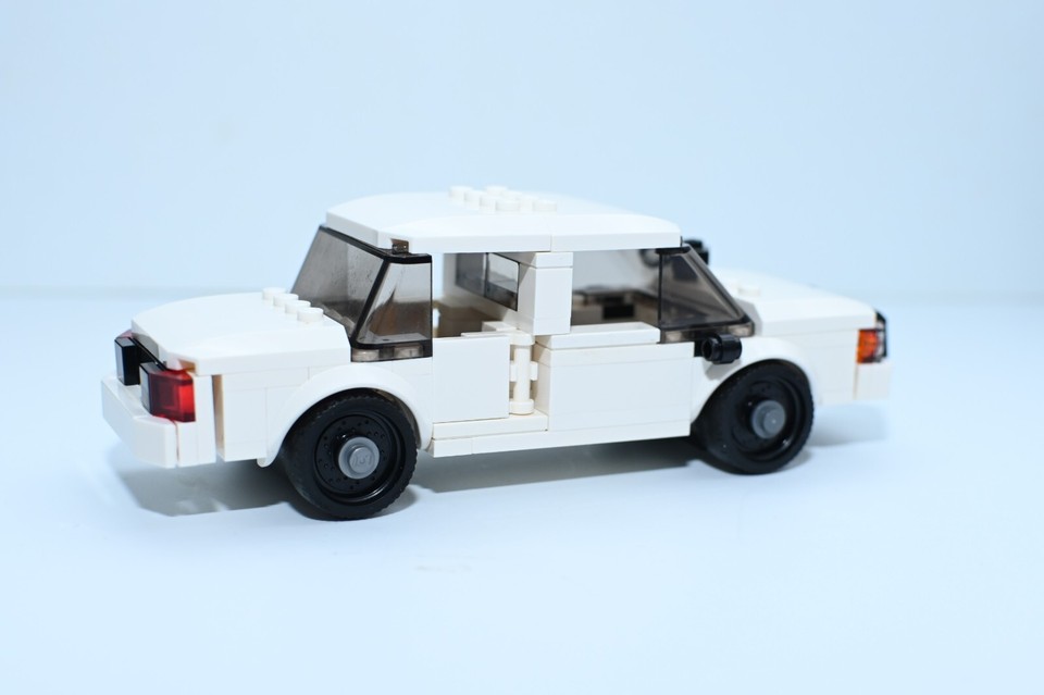 Custom Police Car CVPI Unmarked White Model compatible with Real LEGO ...